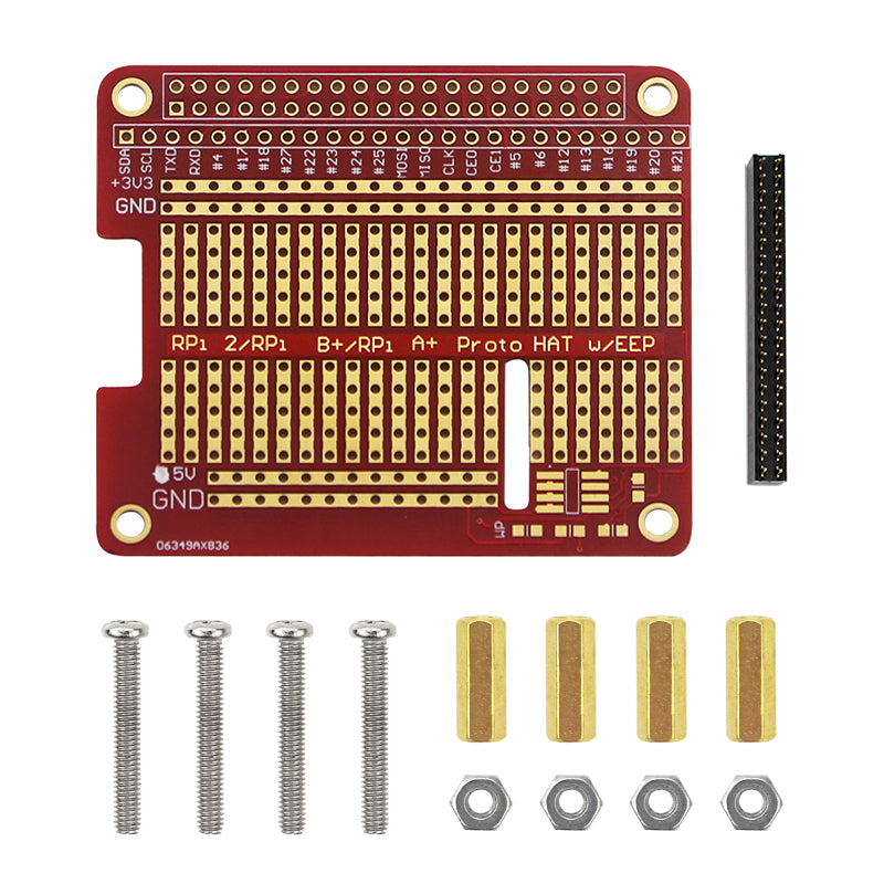 DIY Prototype HAT Shield Kit Til Raspberry Pi 4B/3B+ – eBits ApS
